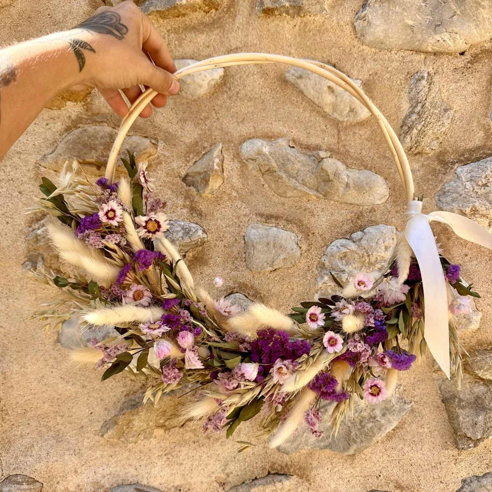 Couronne de fleurs séchées | Livraison à Nyons | Mimimosa